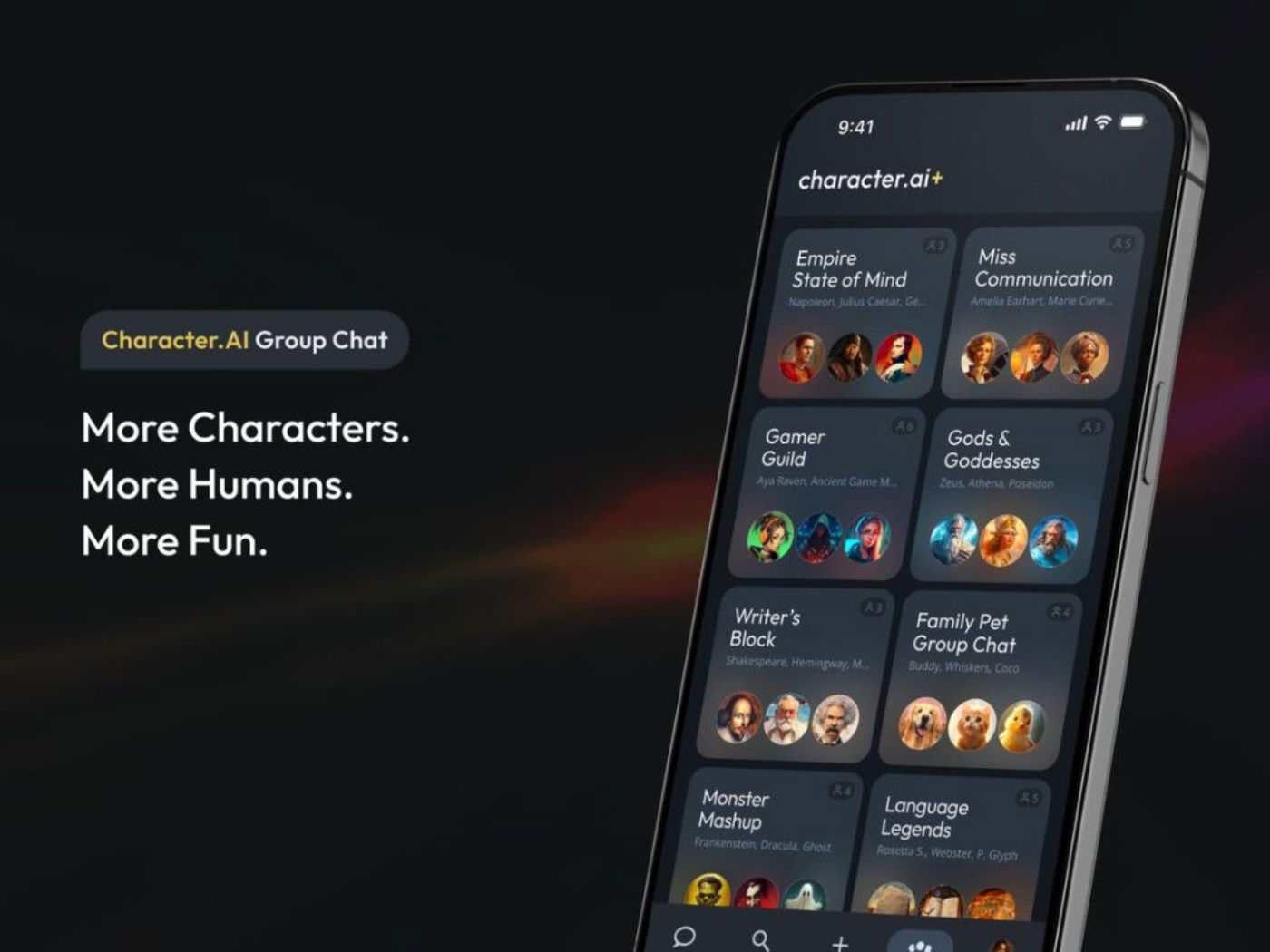 Character.AI lança chat em grupo onde pessoas e várias IAs podem ...