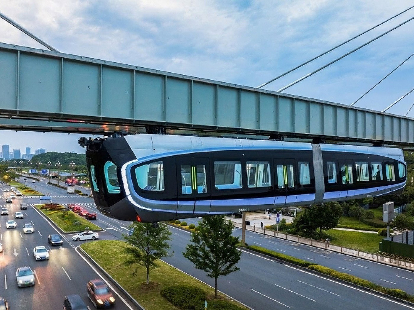 China lançou recentemente a primeira linha de comboio suspensa - 4gnews