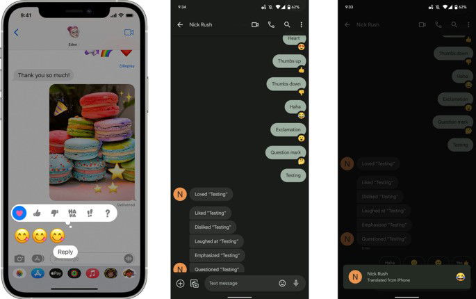 Mensagens Google recebe finalmente suporte para as reações do iMessage ...