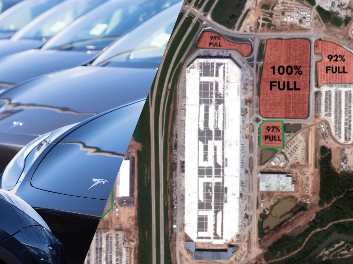 Imagens de satélite expõem milhares de Teslas por vender - 4gnews