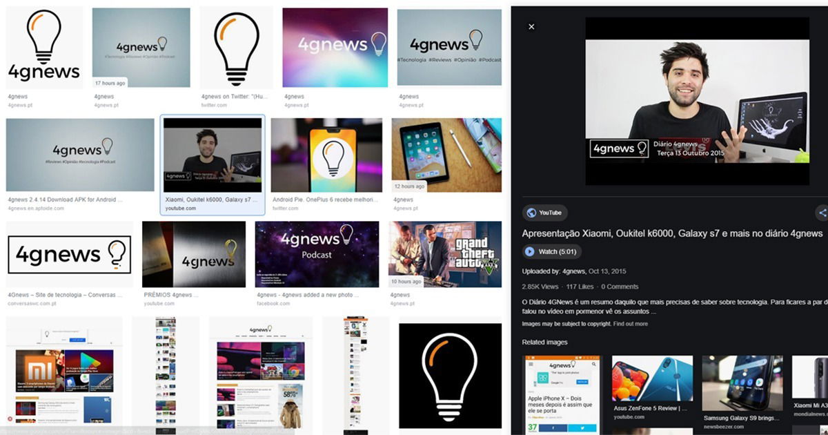 Pesquisa de imagens Google recebe nova interface com barra lateral - 4gnews